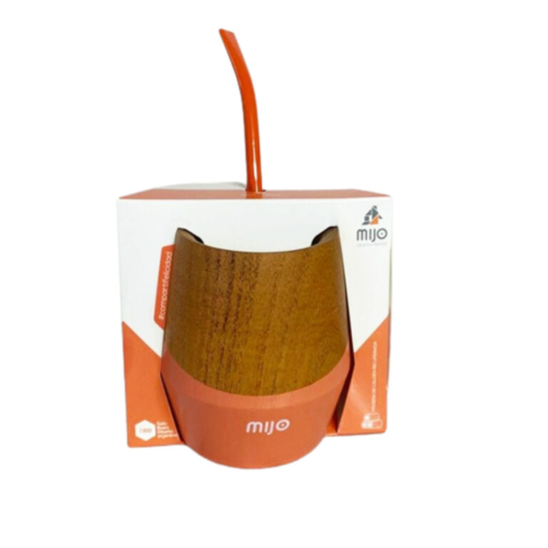Mate Naranja de Madera con Bombilla - Sencha Tea